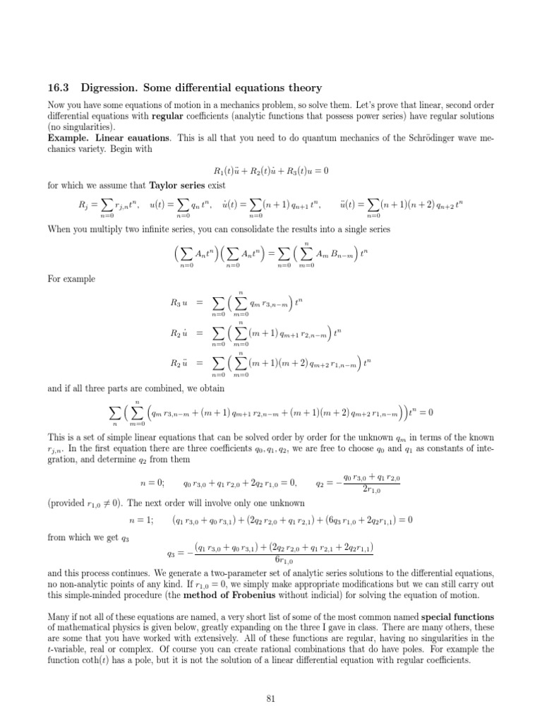Handout19 PDF | PDF | Equations | Ordinary Differential Equation