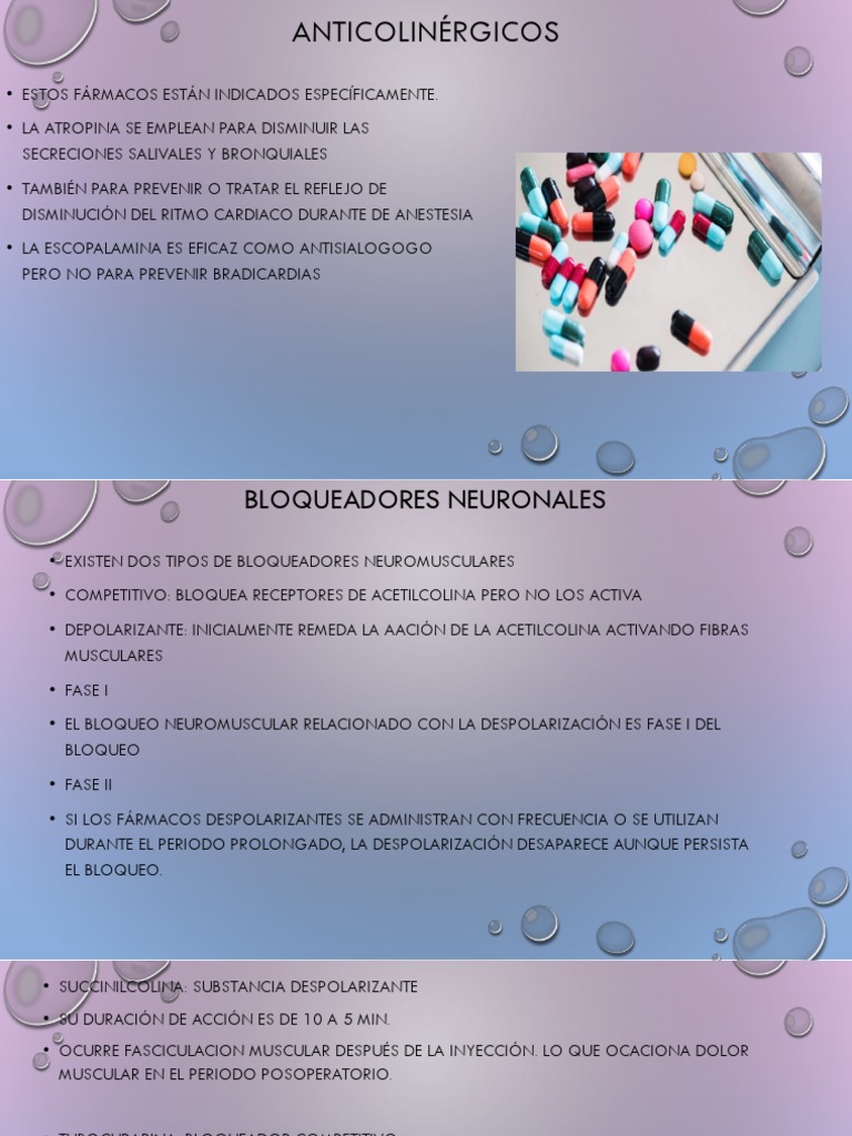 Anticolinérgicos FARAMACO | PDF | Especialidades Medicas | Medicina CLINICA