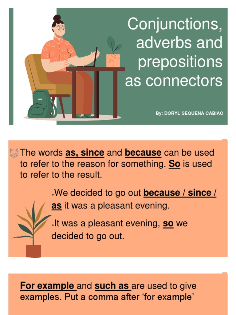 Conjunctions Prep Adv As Connectors | PDF | Adverb | Preposition And ...