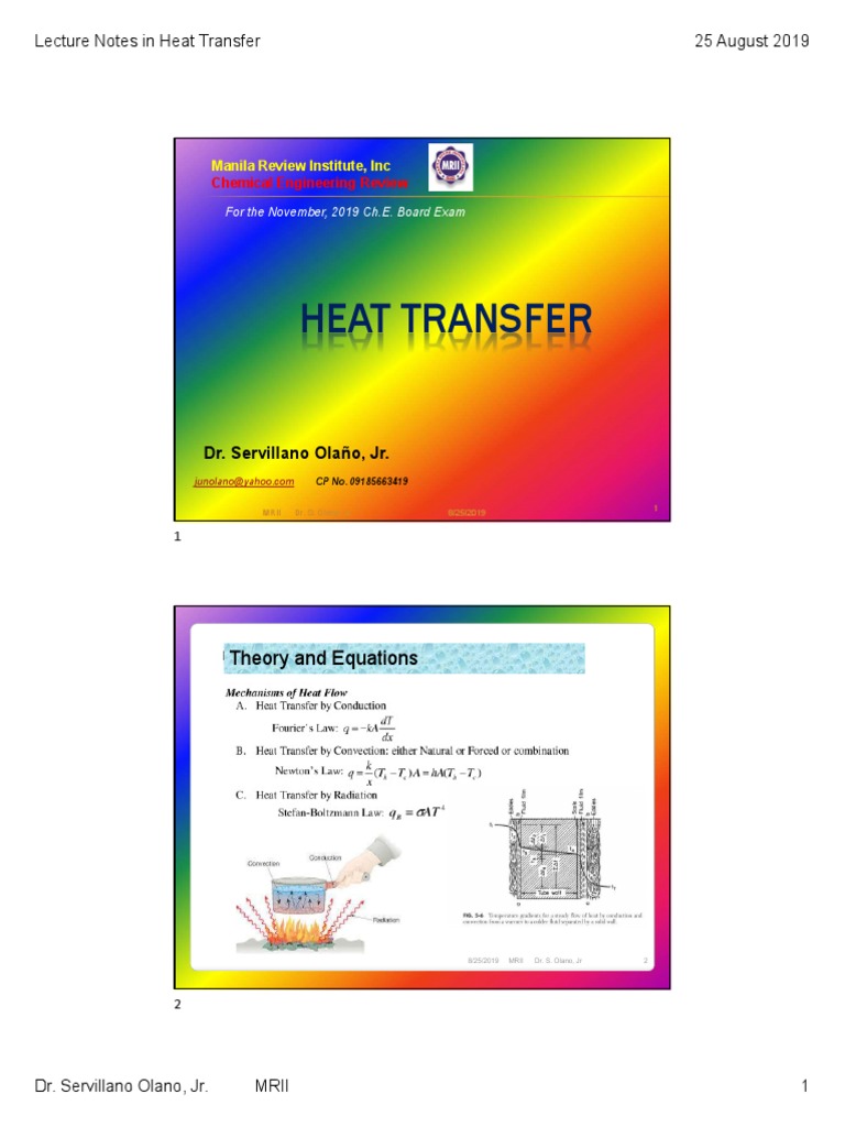 Heat Transfer Review Notes | PDF | Thermal Conductivity | Heat Transfer