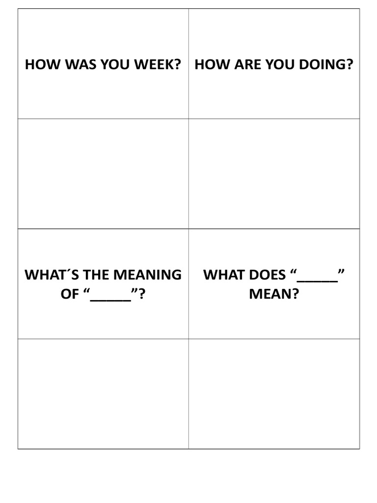 How Was You Week | PDF