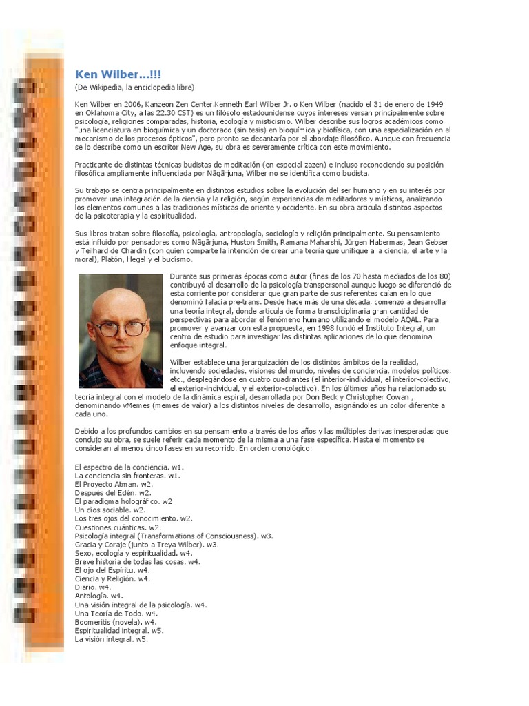 1a Ken Wilber | PDF | Metafísica | Science