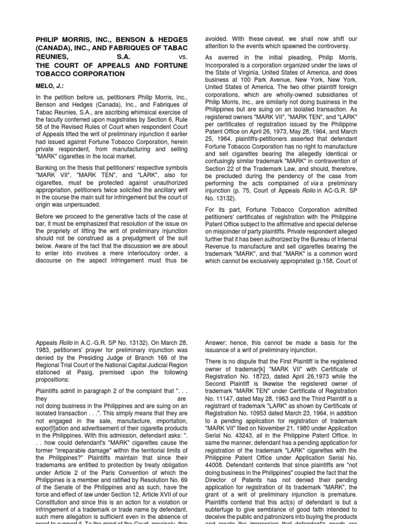 Pil Cases First Batch | PDF | Trademark | Injunction