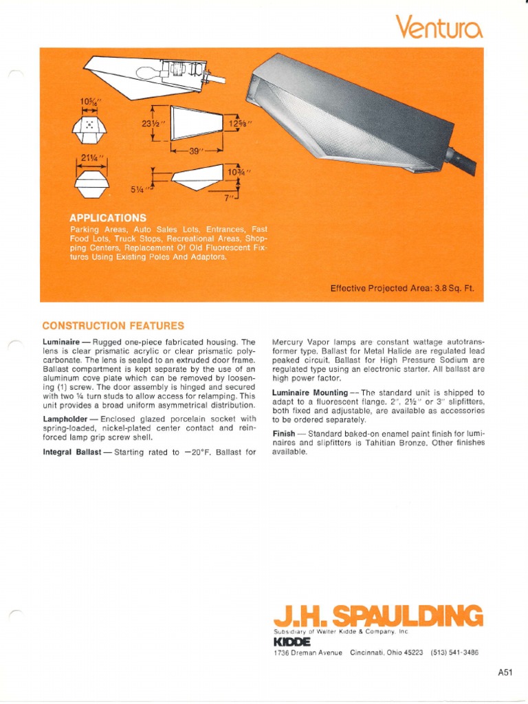 Spaulding Lighting Ventura Spec Sheet 6-81 | Download Free PDF ...