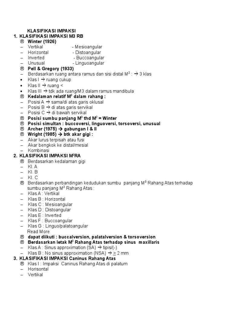 Klasifikasi Impaksi | PDF