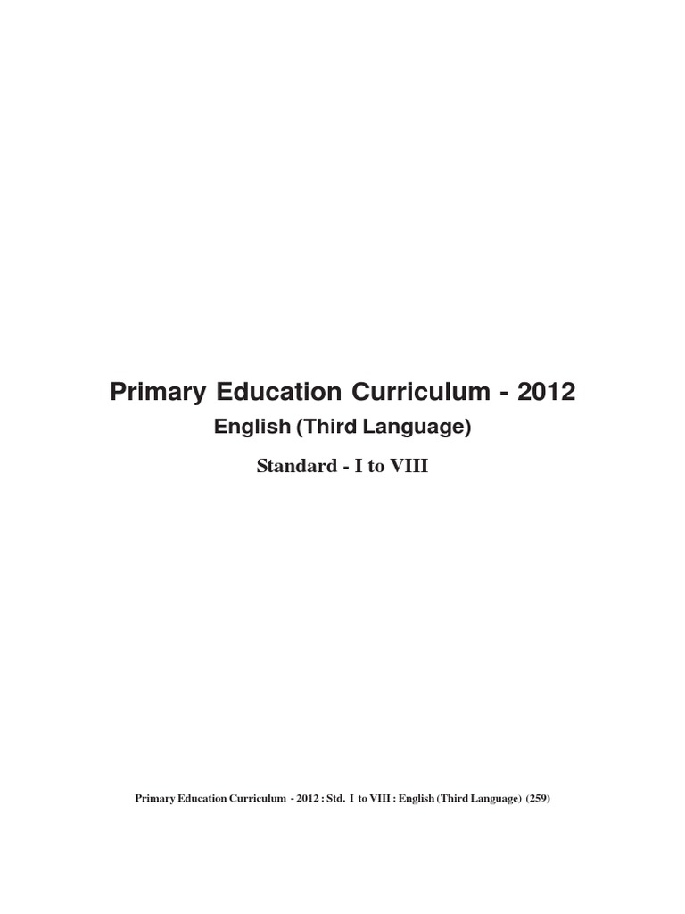 Mscert Primary Curriculum | PDF | Curriculum | English Language