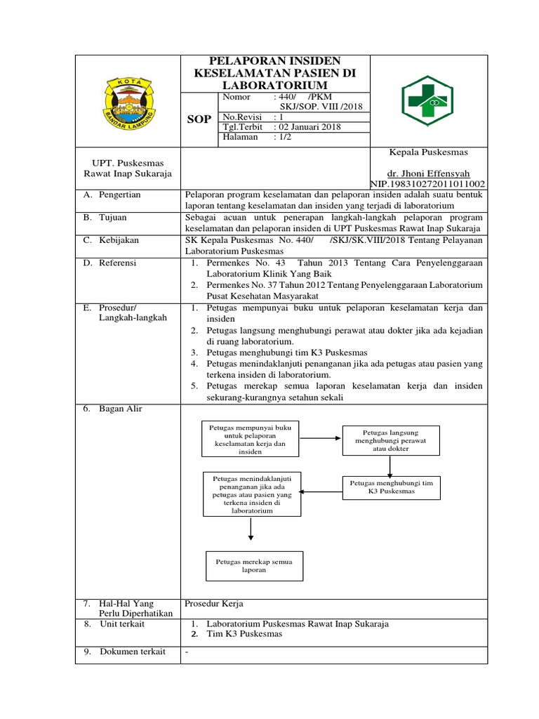 8.1.8.3 SOP Pelaporan Insiden K3 | PDF