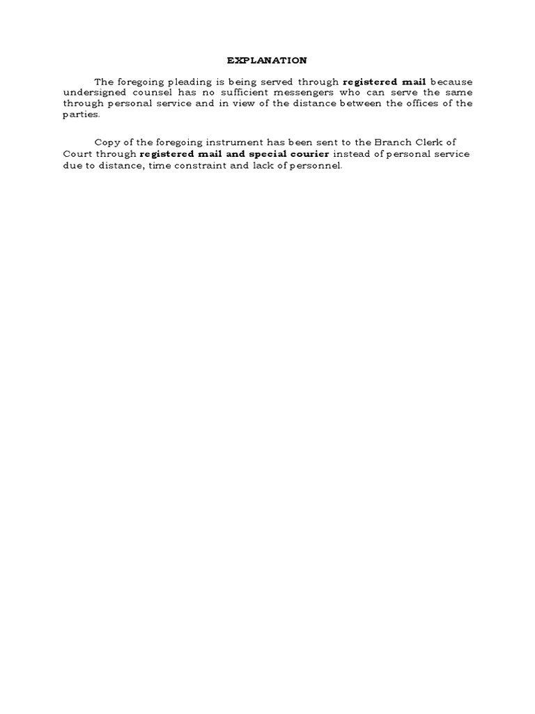 Explanation For Pleading | PDF