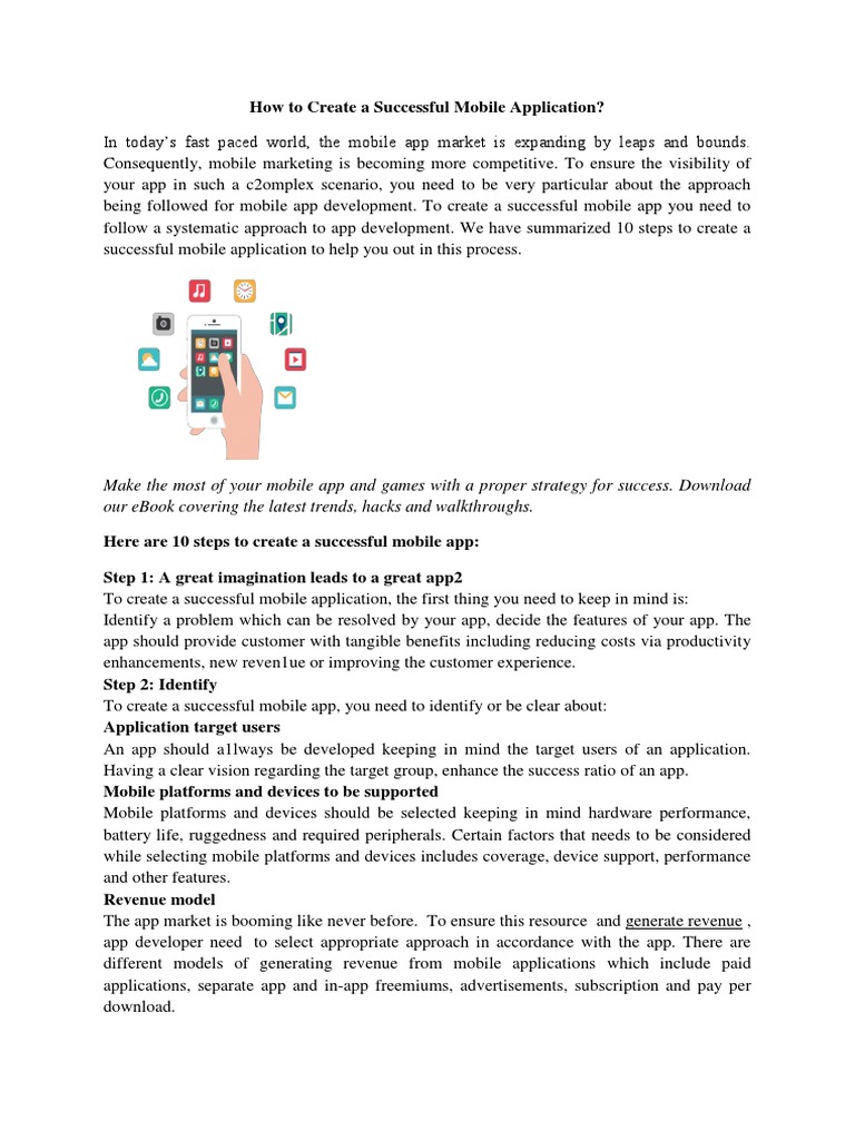 How To Create A Successful Mobile Application? | PDF | Web Application ...