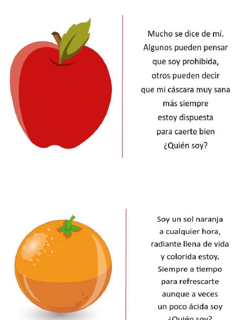 Adivinanzas de Frutas | PDF