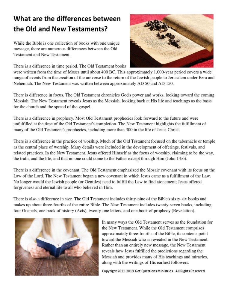 Difference Between Old and New Testament | PDF | Old Testament | New ...