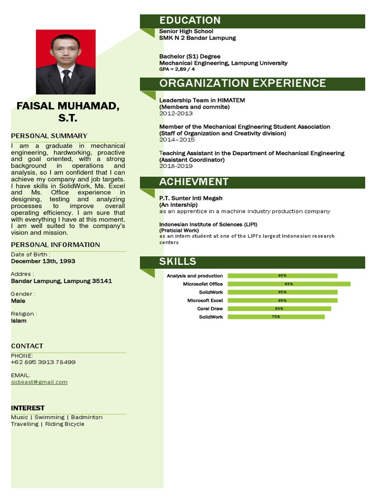 Contoh CV | PDF | Behavior Modification | Cognition