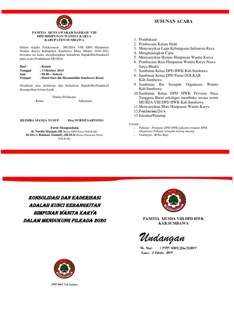 Undangan Musda HWK | PDF