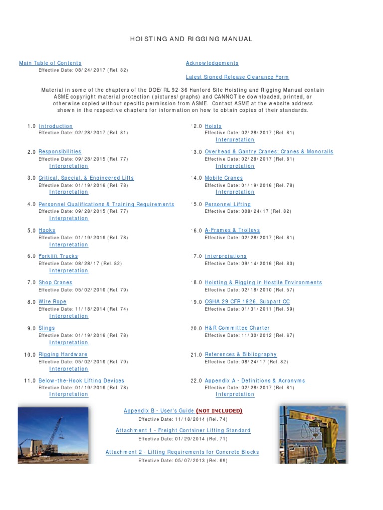 Hoisting Rigging Manual | PDF | Crane (Machine) | Elevator