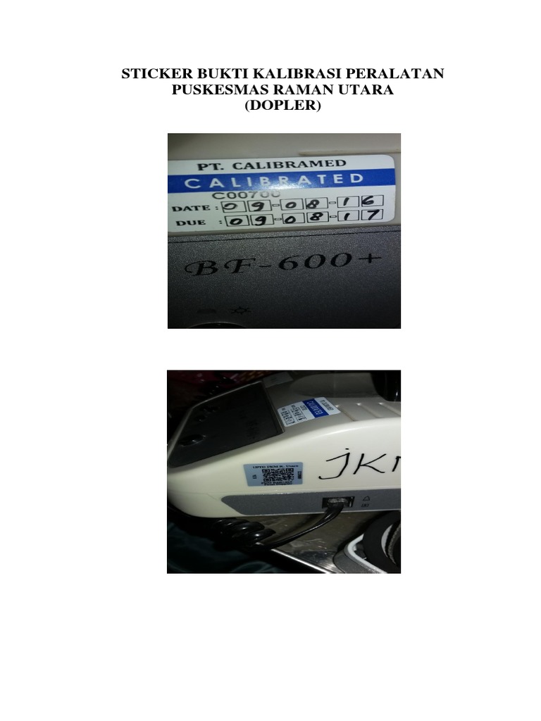 Sticker Bukti Kalibrasi Peralatan | PDF
