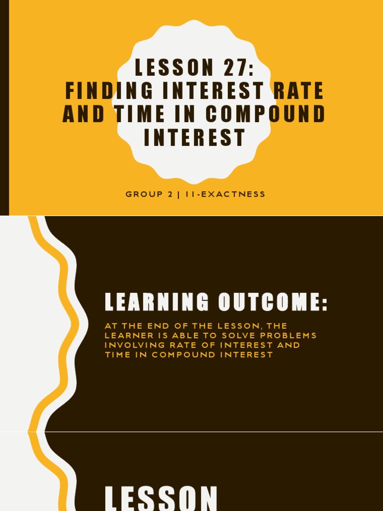 Solving Problems Involving Rate of Interest and Time in Compound ...