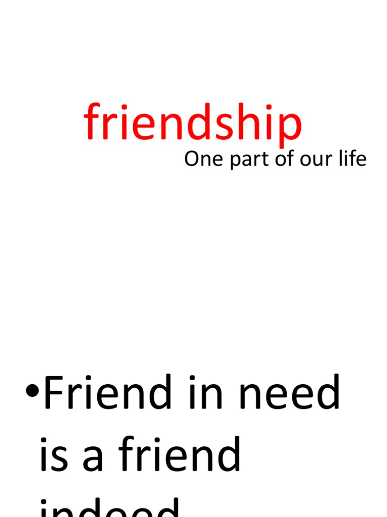 The Importance of True Friendship | PDF