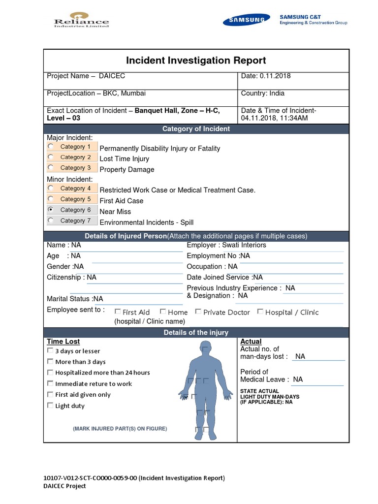 Incident Investigation Report - Fire Incedent - 04-11-2018 Swati ...