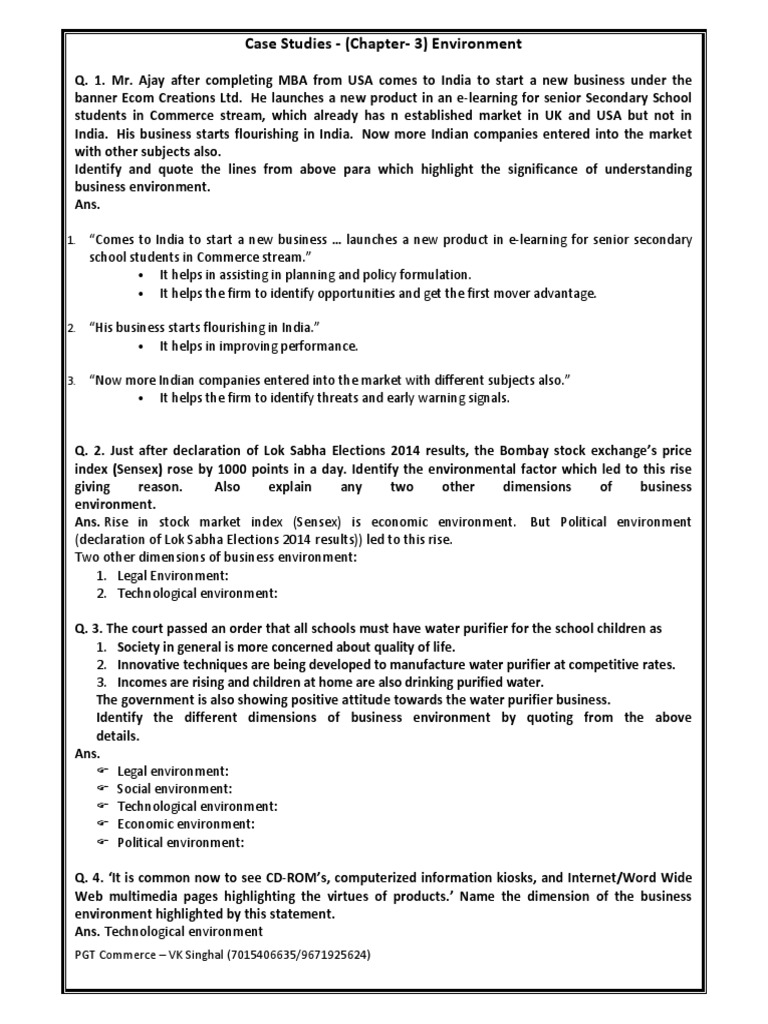 Case Studies Unit 3 & 4 Business Studies | PDF | Business | Employment
