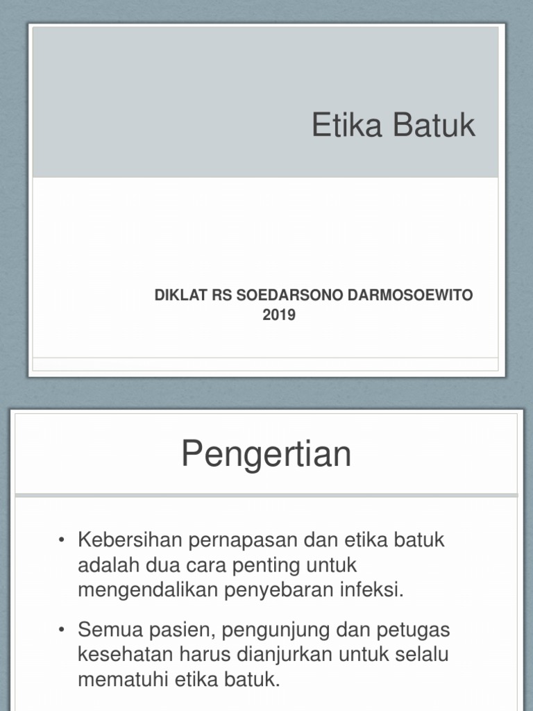 Etika Batuk | PDF