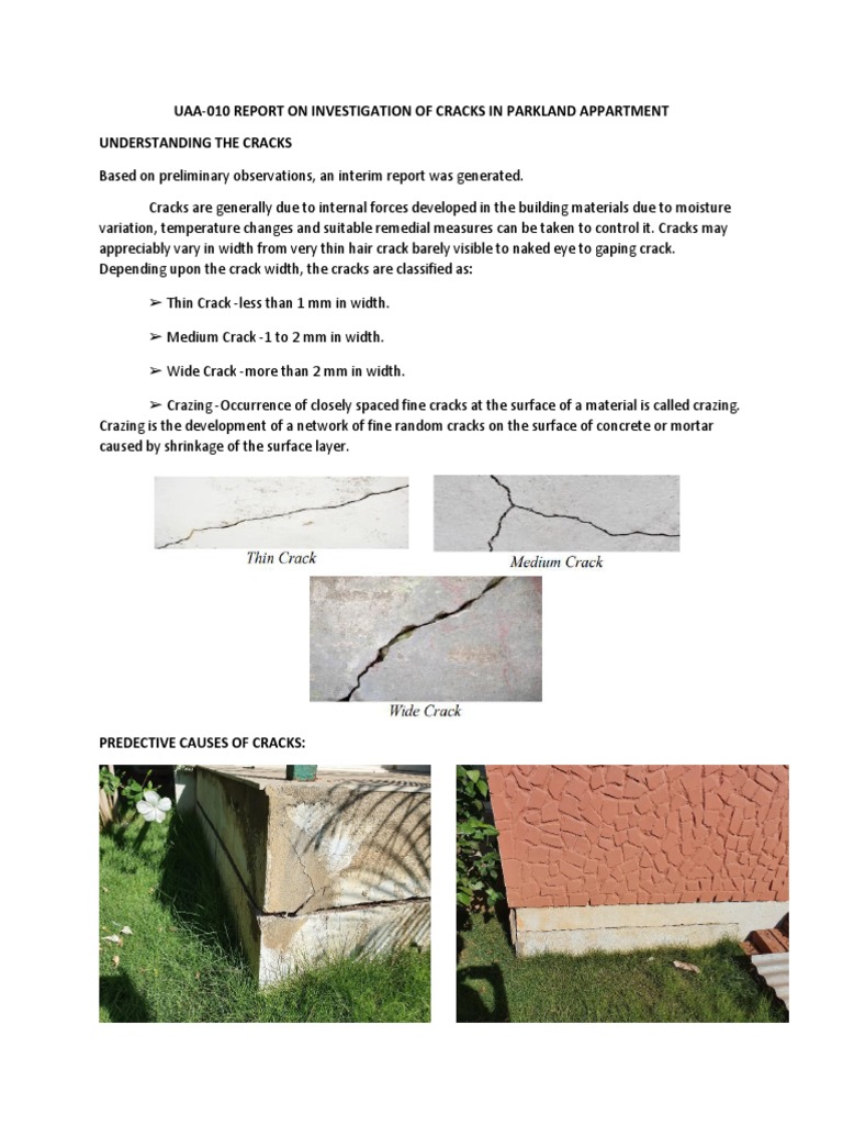 Report On Cracks in Buildings | PDF | Wall | Casting (Metalworking)