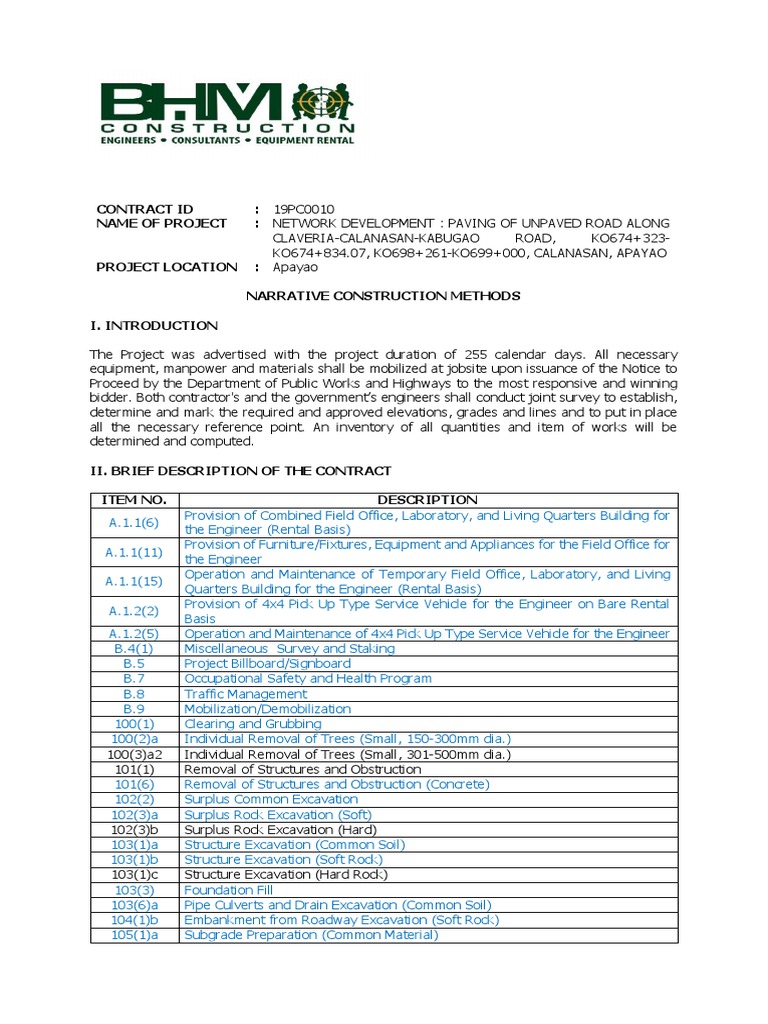 Construction Method Pdf Road Surface Concrete