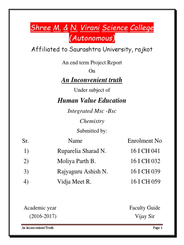 Shree M. & N. Virani Science College (Autonomous) : An Inconvenient ...