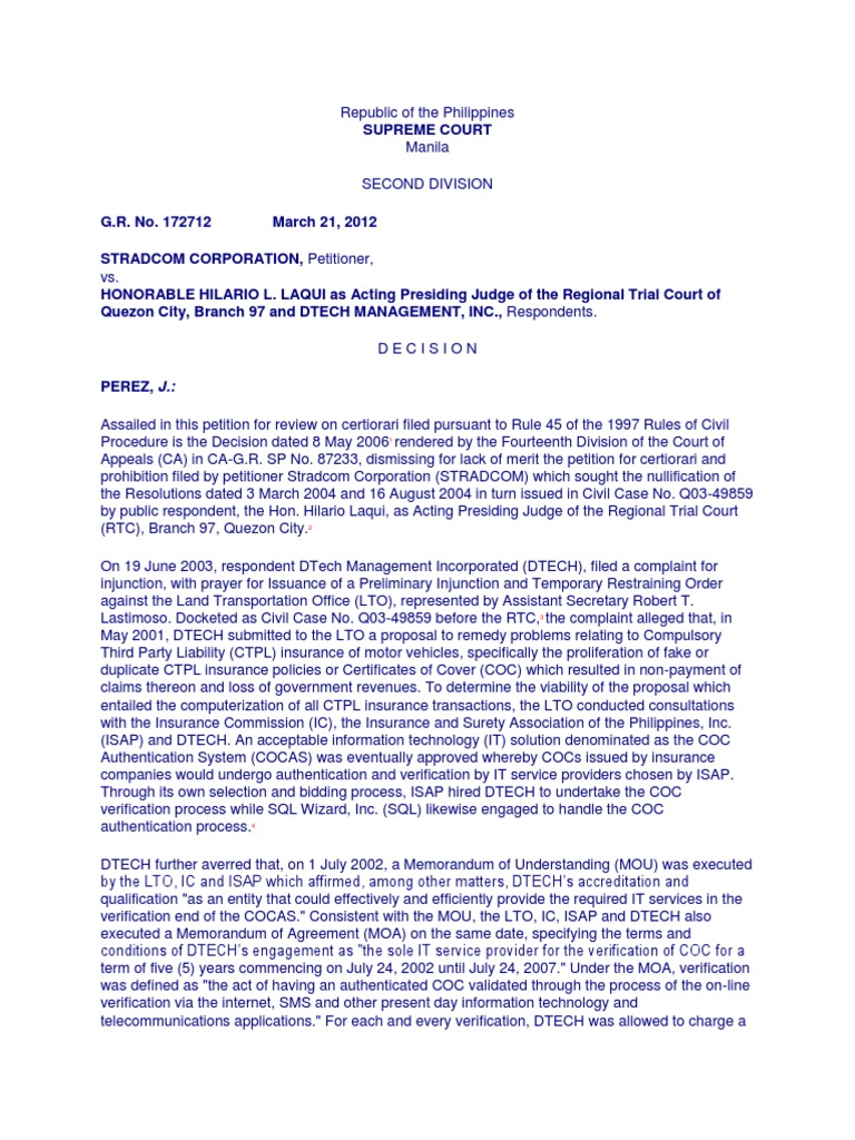 STRADCOM CORPORATION, Petitioner | PDF | Mootness | Injunction