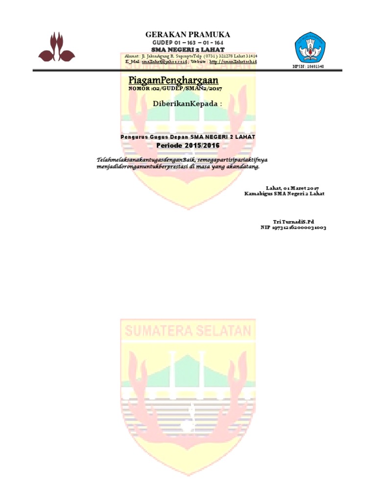 Piagam Pramuka | PDF