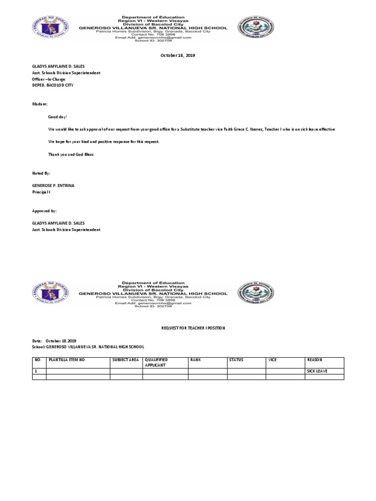 Letter For Sub | PDF | Government | Social Institutions