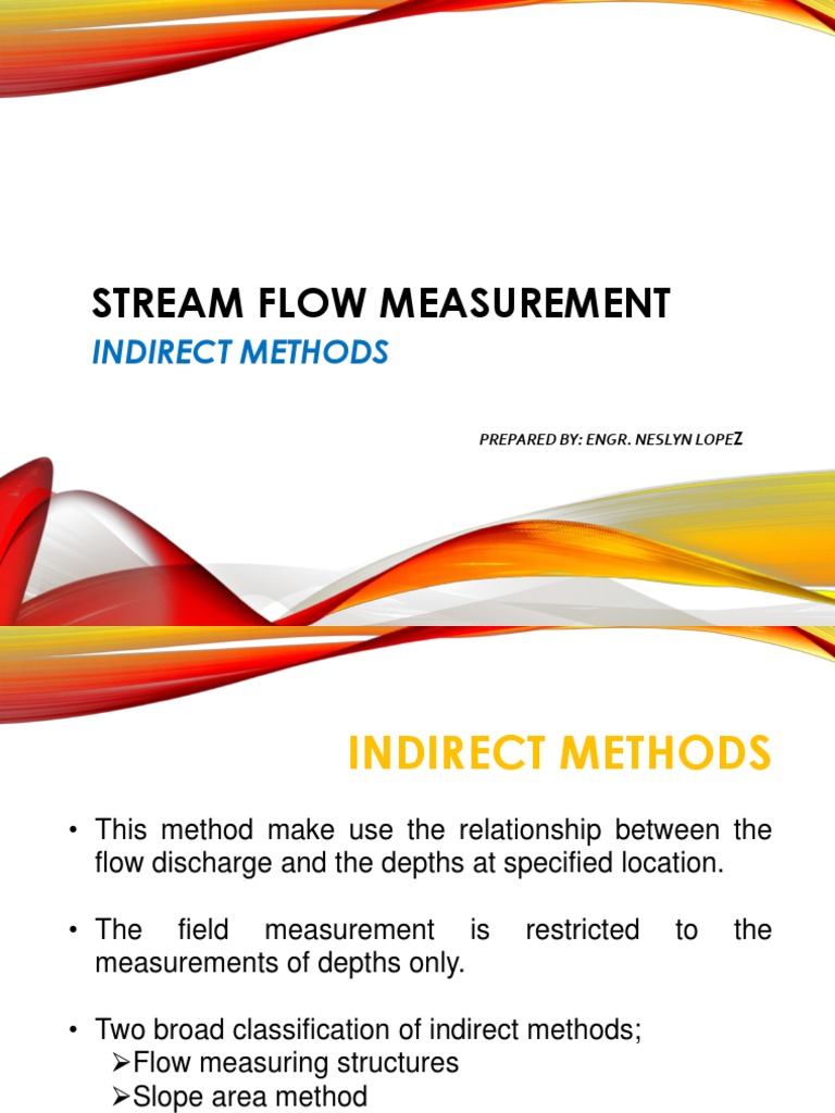 Measuring Stream Flow Indirectly: An Overview of Slope-Area and ...