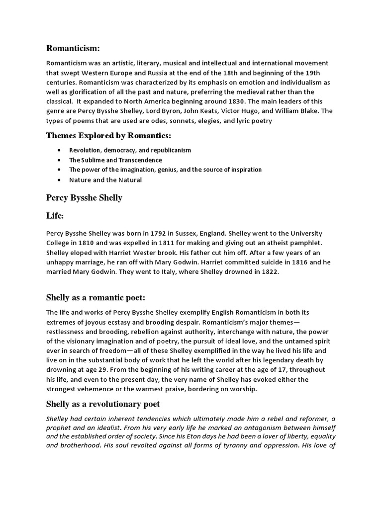 Ode To The West Wind Analysis | PDF | Romanticism | Poetry