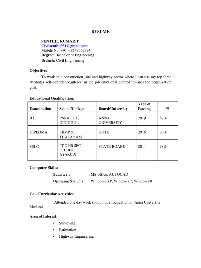Senthil Resume | PDF | Engineering | Academia