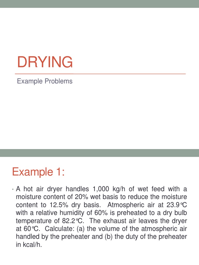 Drying Examples | PDF | Clothes Dryer | Humidity
