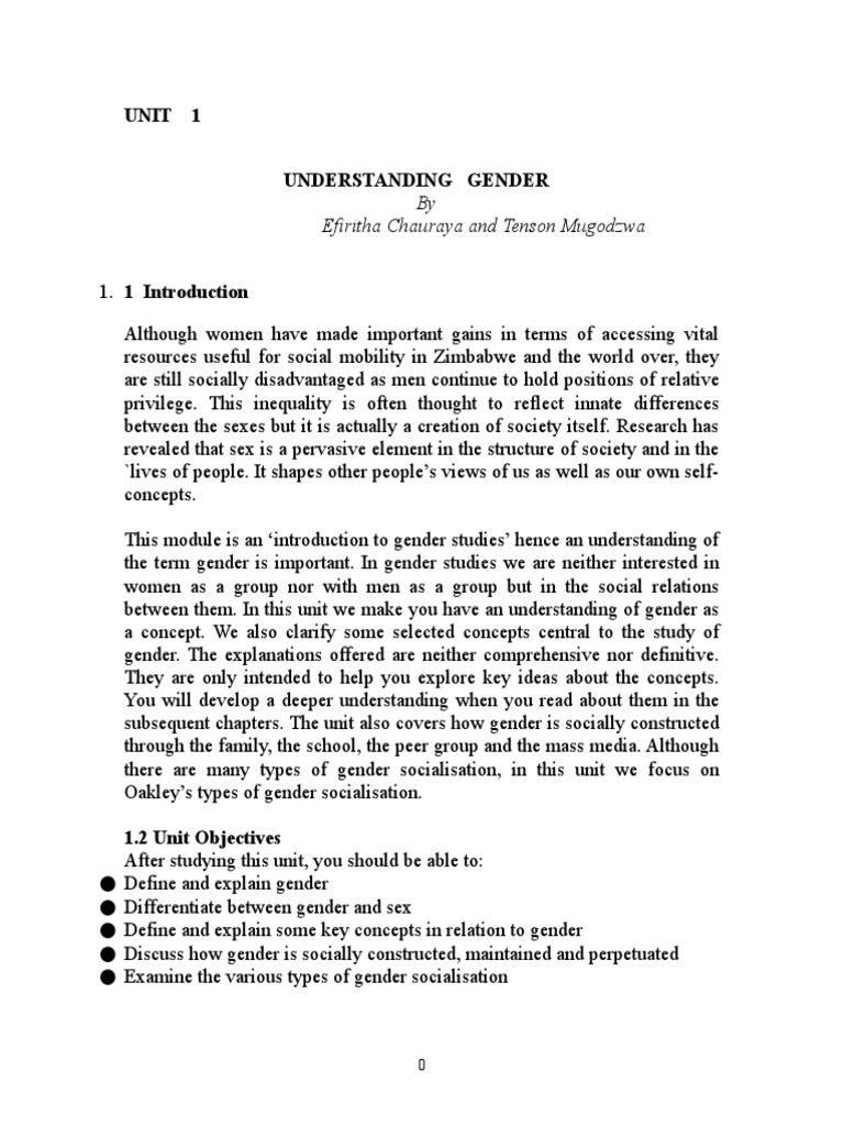 Introduction to Gender Studies Concepts | PDF | Gender Role | Feminism