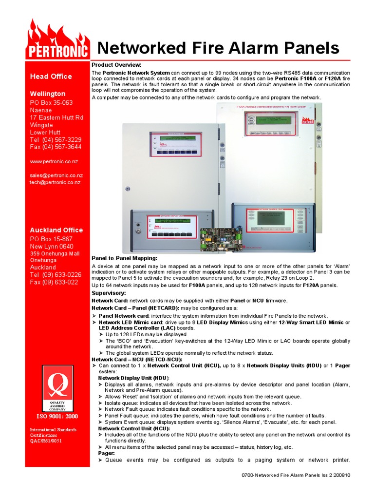 Networked Fire Alarm Panels | Download Free PDF | Network Interface ...