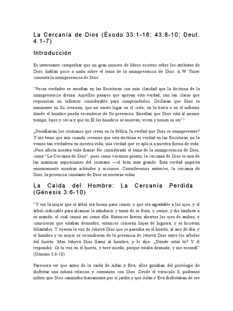 La Cercanía de Dios | PDF | Elijah | Pecado