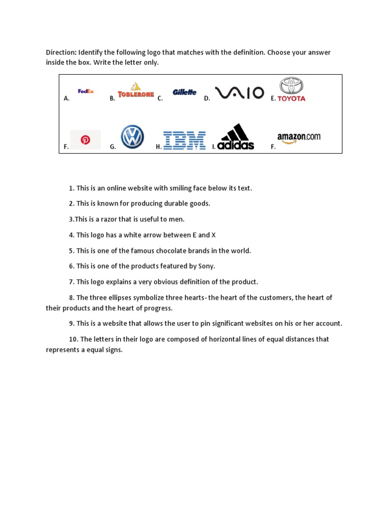Identify Logos from Definitions | PDF