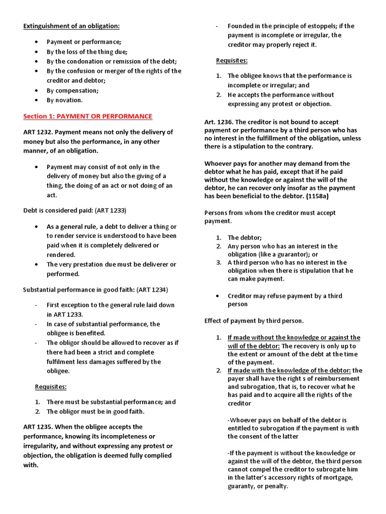 Section 1: Payment or Performance | PDF | Guarantee | Assignment (Law)