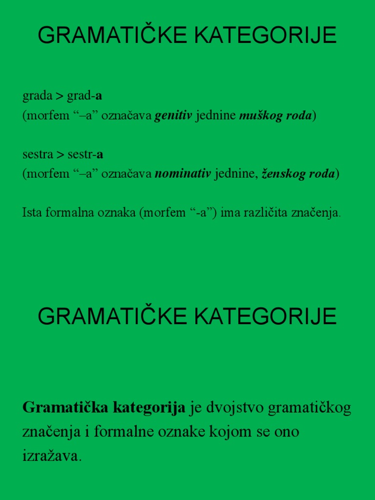 17 Gramaticke Kategorije | PDF