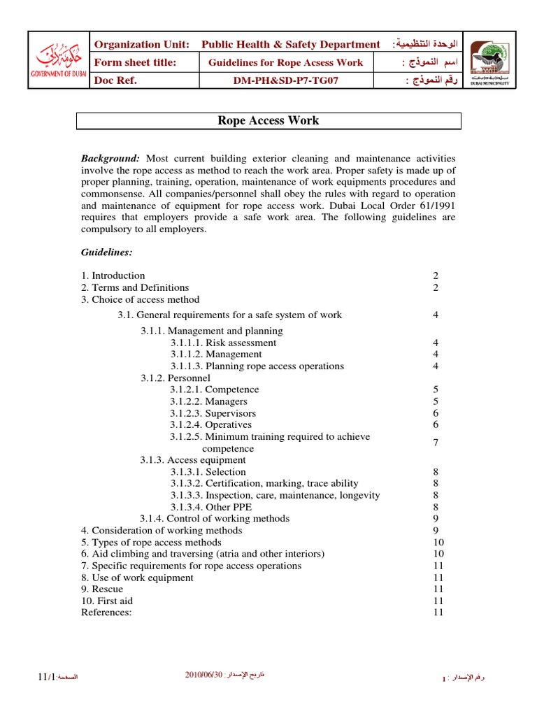 DM-PHSD-P7-A-TG - (Guidelines For Rope Access Work) English PDF | PDF | Competence (Human ...