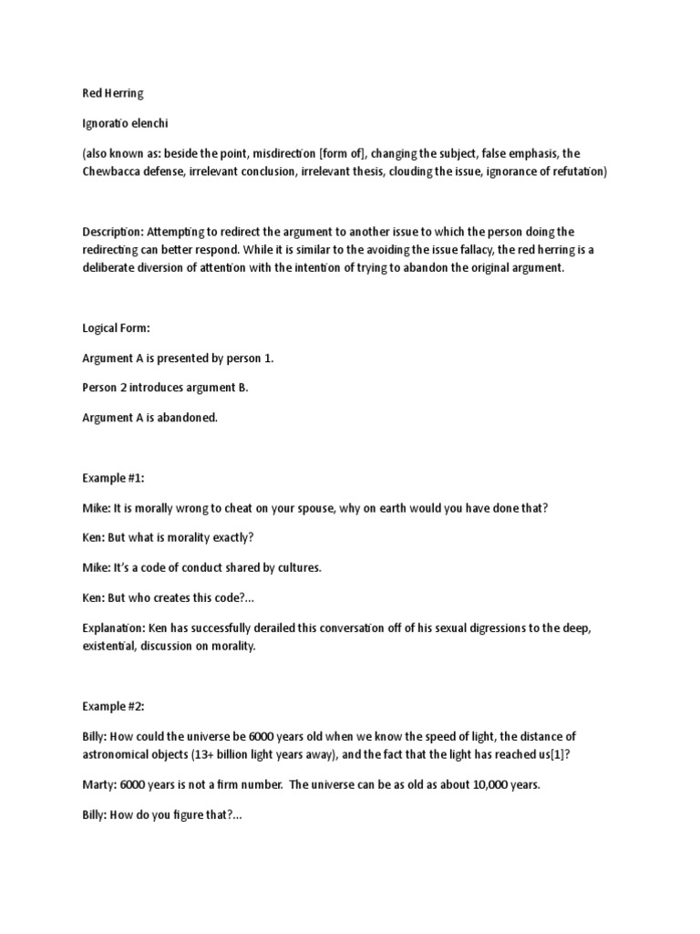 Red Herring | PDF | Fallacy | Argument