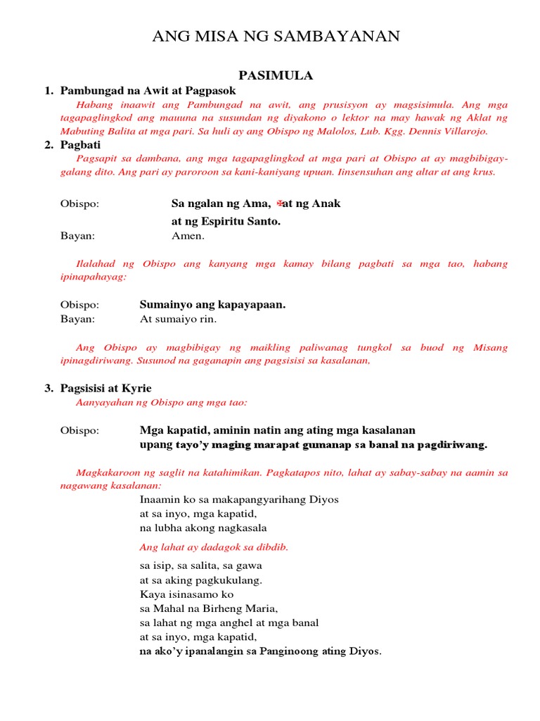 Ang Misa NG Sambayanan | PDF