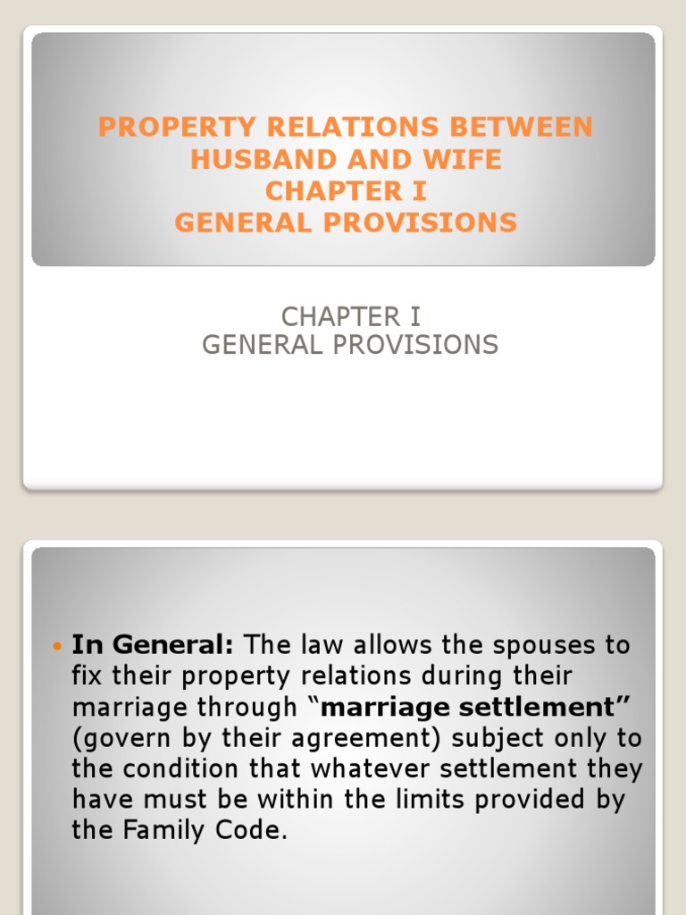Property Relations in Marriage Law | PDF | Husband | Marriage