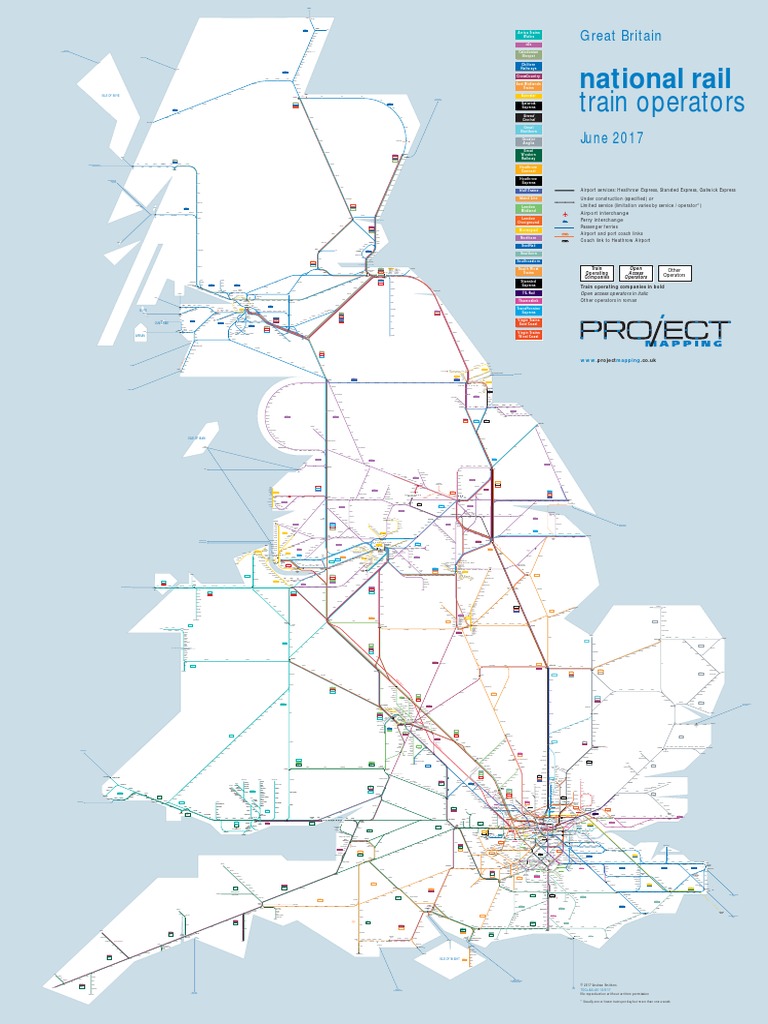 Nationalrailoperatorsmapzoom PDF | PDF | Public Transport | Railway ...