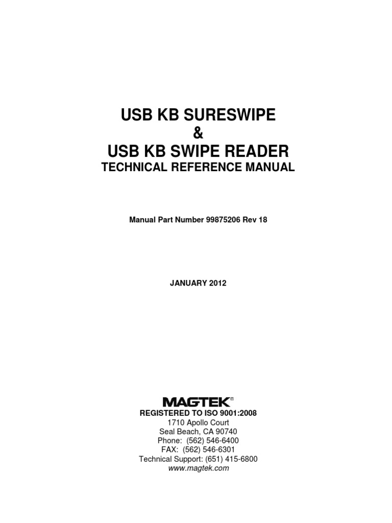 Magtek Card Reader | PDF | Usb | Computer Keyboard