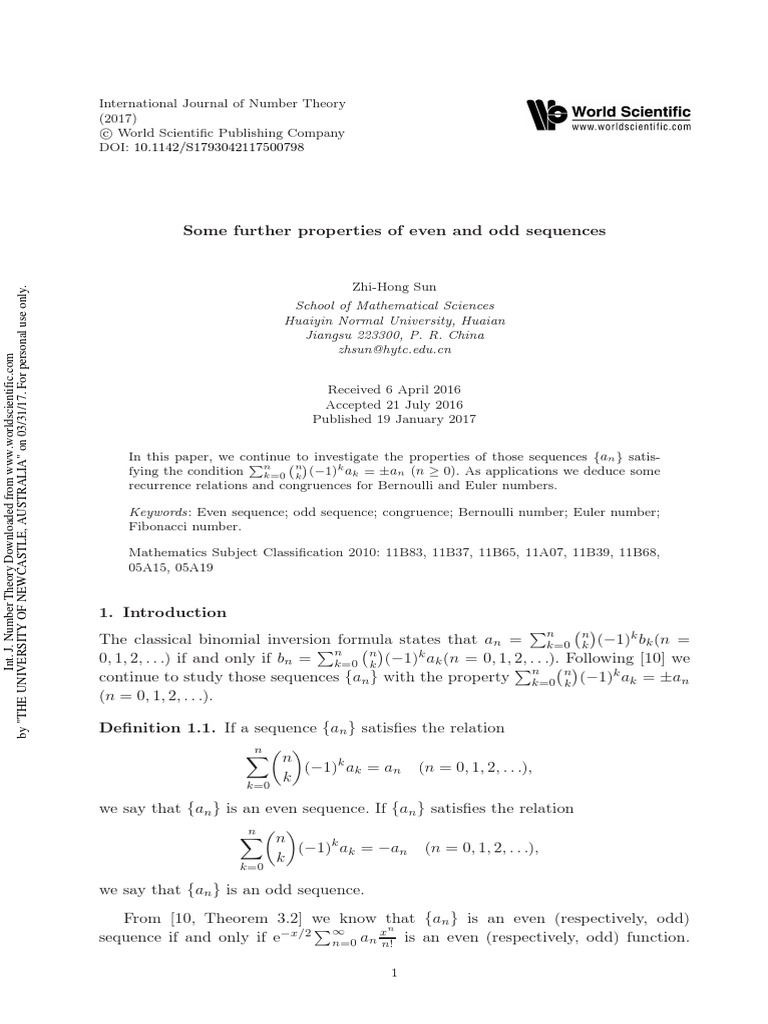 Sun 2016 | PDF | Number Theory | Discrete Mathematics