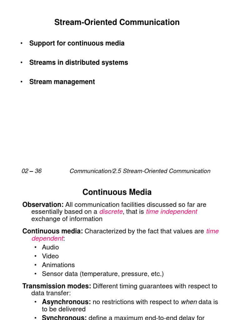 Stream-Oriented Communication Overview | PDF | Quality Of Service ...