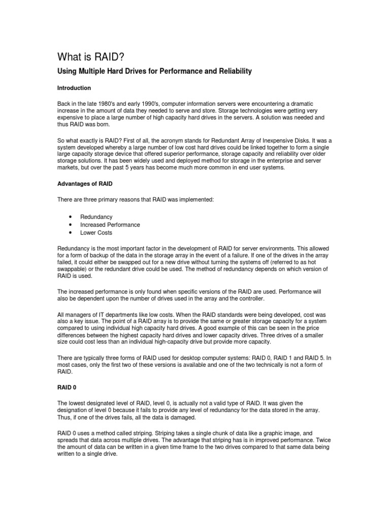 What Is RAID Control PDF | PDF | Computer Data Storage | Hard Disk Drive