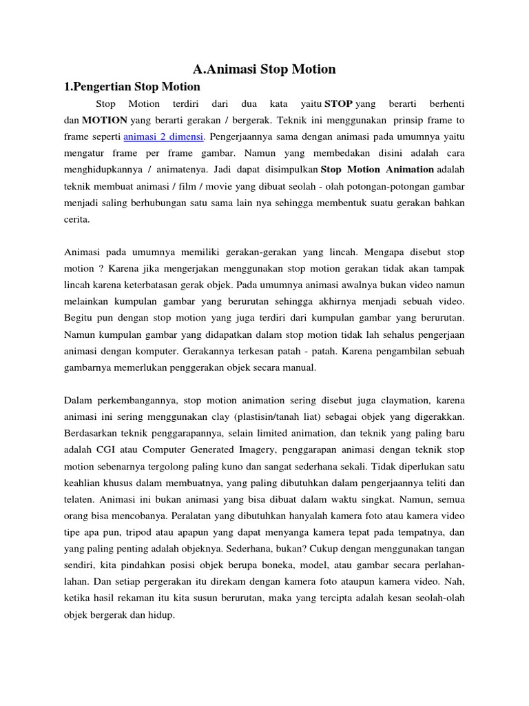 Animasi Stop Motion | PDF